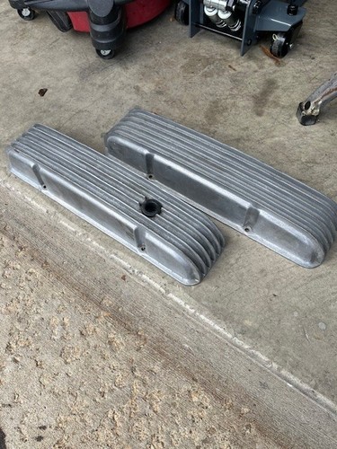 1955-59 SBC Chevy Cal Custom 10-1000 Staggered Valve Covers 265 & Early ...