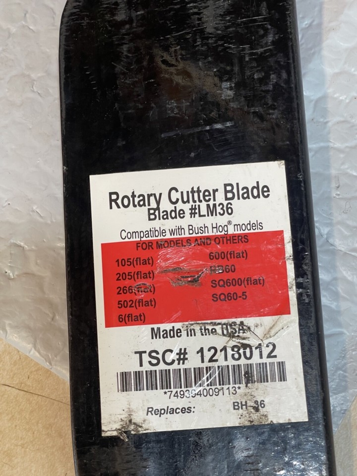 TSC Rotary Mower Cutter Blade 1218012 LM36 24-5/8" for Bush Hog BH 36 ...