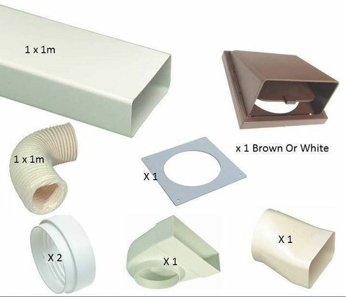 2m Cooker Hood Straight Ducting Kit 6" 150mm White or Brown Vent ...