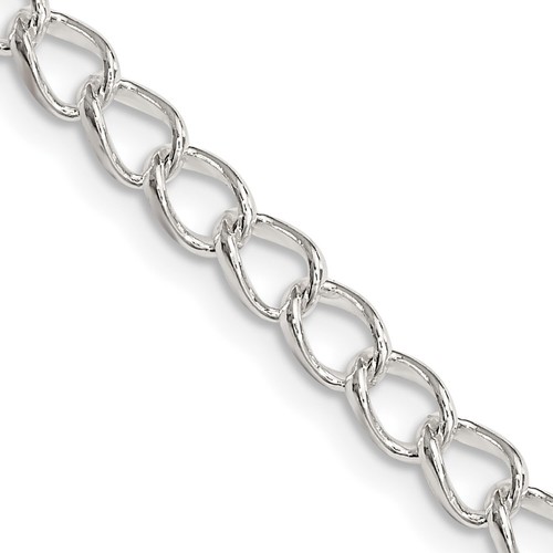 Sterling Silver 4.5mm Half round Wire Open Curb Chain 20 "Necklace For ...