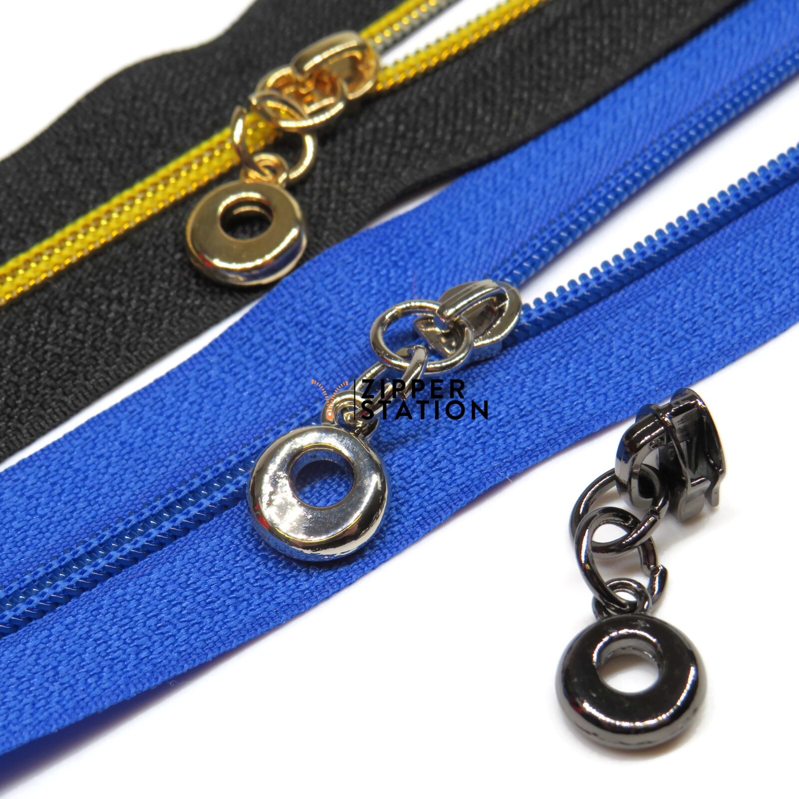 No 3 Nylon Coil zip pullers, zipper slides for zip repair and ...