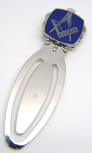 MASONIC BADGE CRAFT BOOKMARK BLUE QUALITY ENAMEL REGALIA GIFT IN POUCH ...
