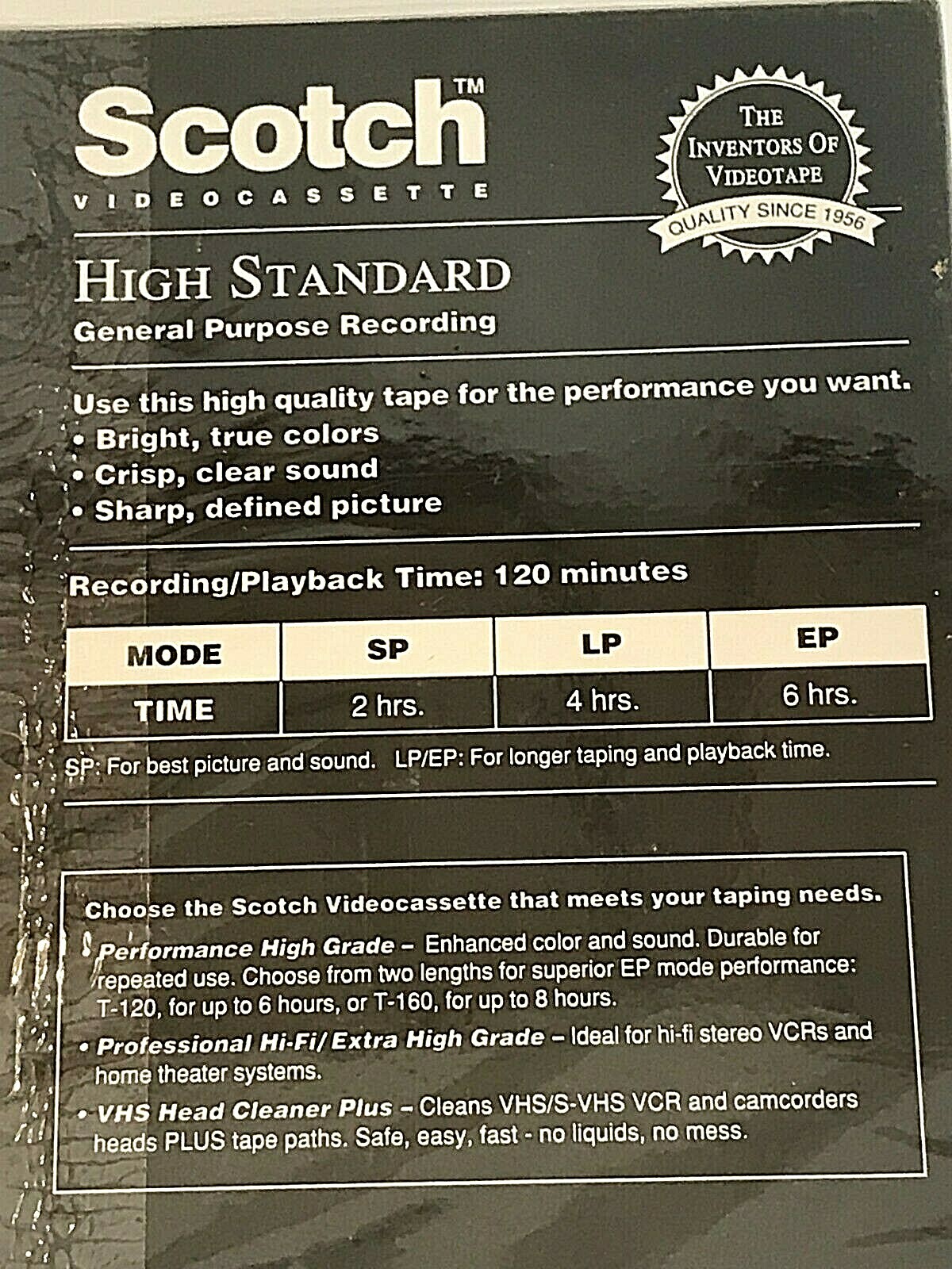 Scotch VHS Performance High Grade PHG/T-120 New Sealed Combo 3 Pack | eBay