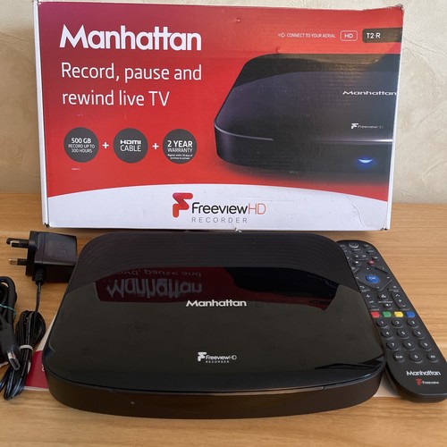 Manhattan T2-R 500GB Freeview HD Recorder Boxed VGC with Remote ...