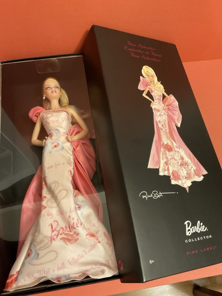 Mattel Barbie Rose Splendor Doll .# T4349 Pink Label collection.(New ...