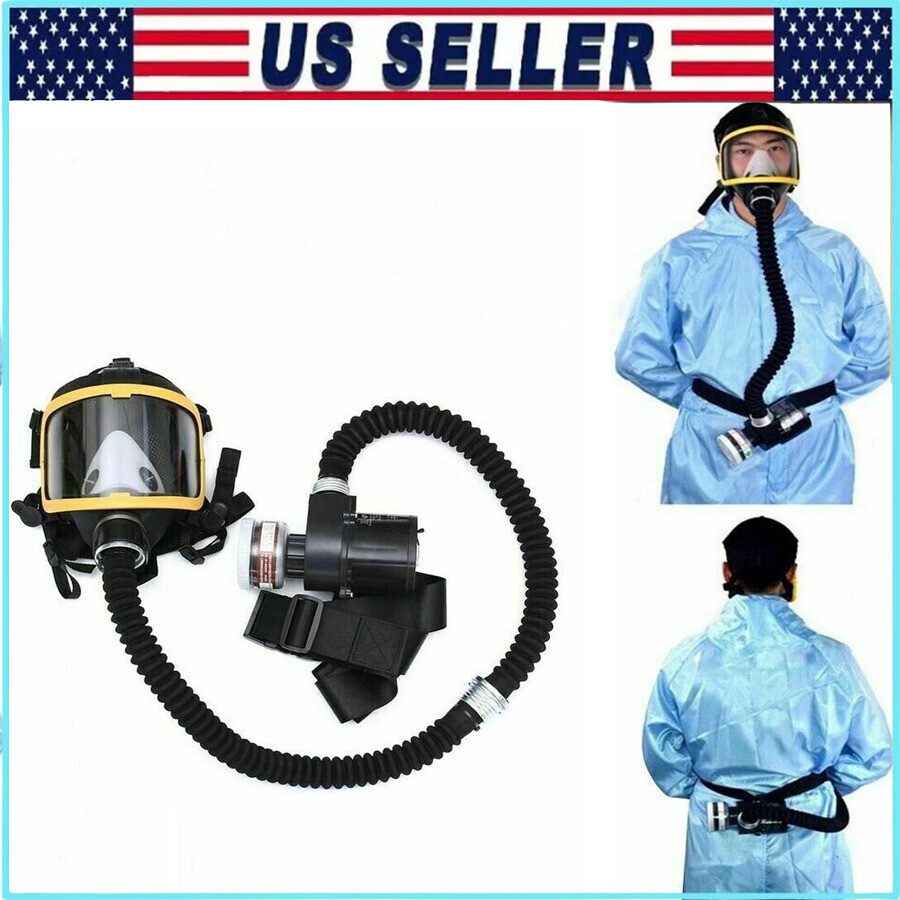 Full Face Gas Mask Flow Respirator Electric Supplied Air Fed Flow ...