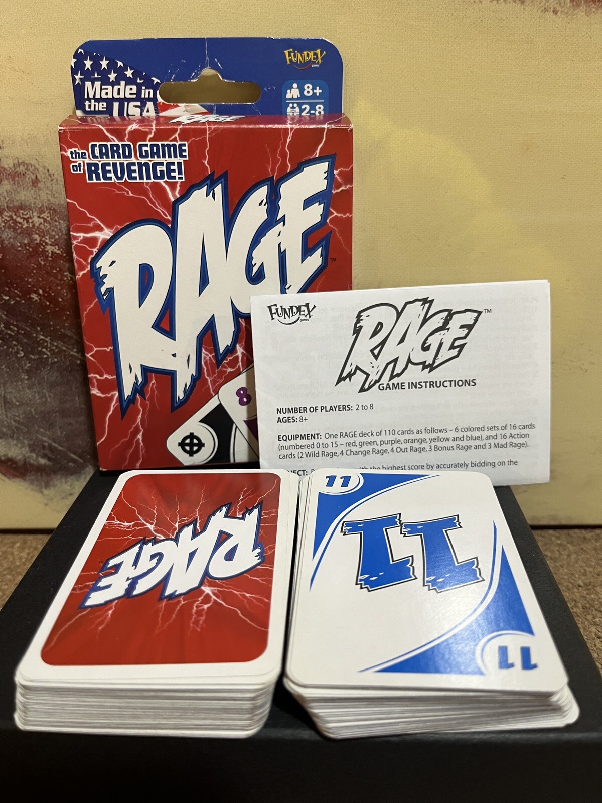RAGE The Card Game Of Revenge RARE! By Fundex Complete Made In USA ...