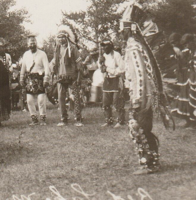 Red Lake MINNESOTA RPPC c1920s OJIBWAY INDIANS Dance DRUM CIRCLE ...