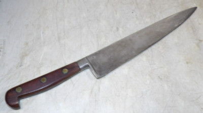 Large Antique High Carbon Steel Butcher Kitchen Chef's Chef Knife 17 3/ ...