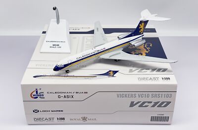 VC10 SRS1103 CALEDONIAN/BUA REG: G-ASIX WITH STAND - JC WINGS LH2383 1/ ...