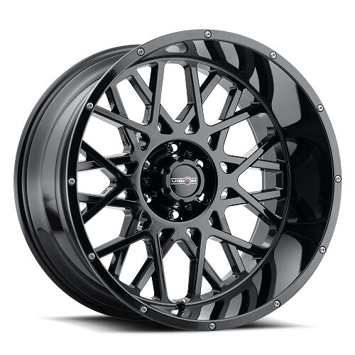 22x10 Vision 412 Rocker Gloss Black Wheels 8x6.5 (-19mm) Set of 4 | eBay