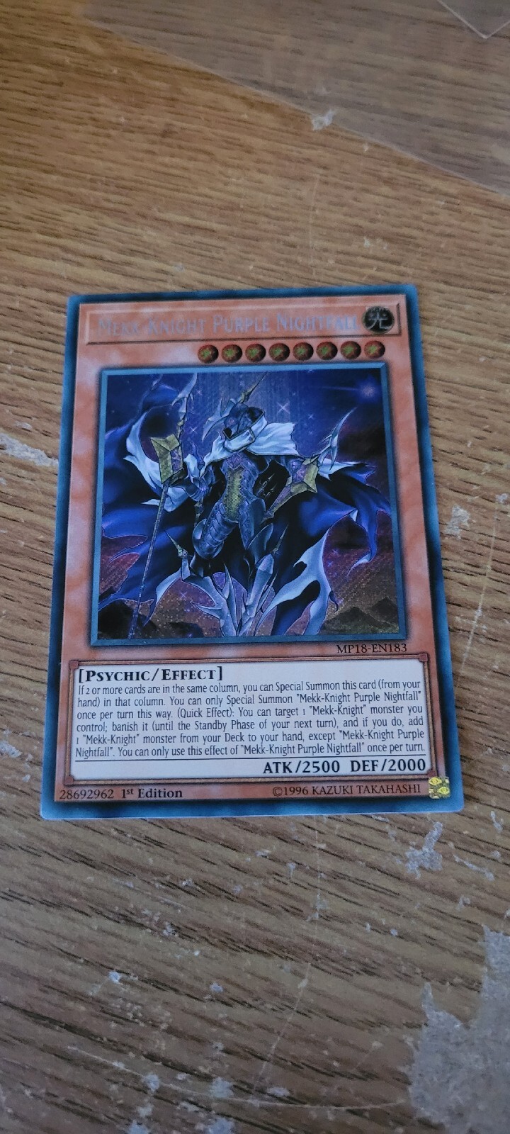 MP18-EN183 Mekk-Knight Purple Nightfall Secret Rare 1st Edition Mint ...