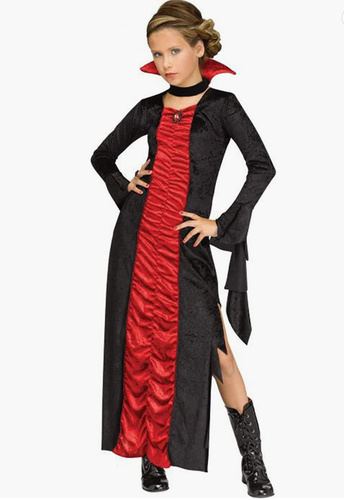 Miss Vamp Vampire Kids GIRL's M 8-10 Costume Goth Gothic Long Dress New ...