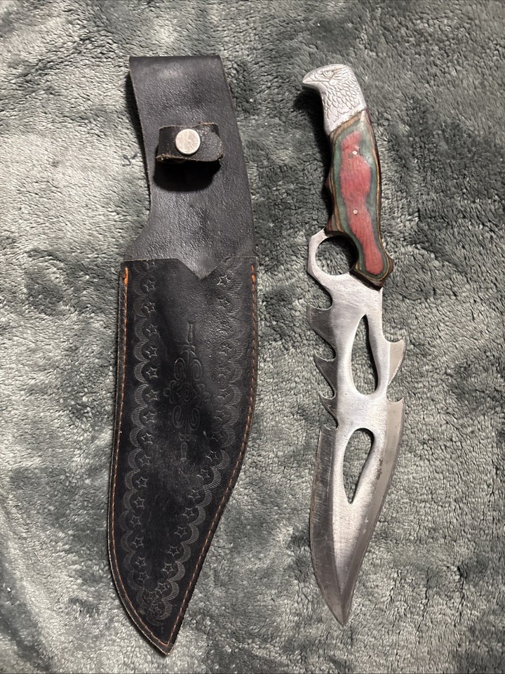 Eagle Head Native American Hunting Knife with Leather Sheath | eBay