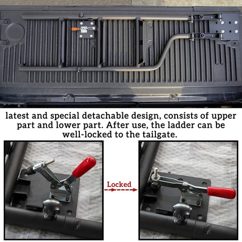 Universal 42 Foldable Pickup Truck Tailgate Ladder Heavy Duty Folding ...