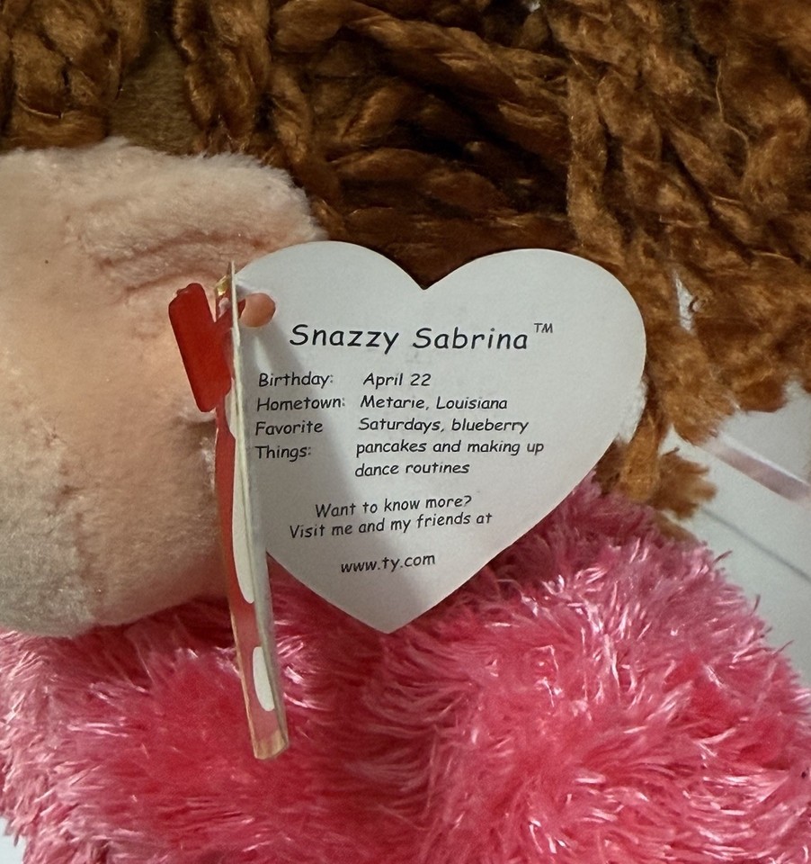 TY Teenie Beanie Bopper Collection Snazzy Sabrina 8” Plush Doll with ...