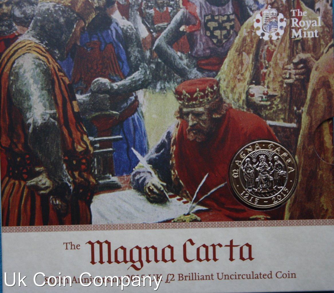 2015 Magna Carter Brilliant Uncirculated Royal Mint £2 Coin Pack | eBay