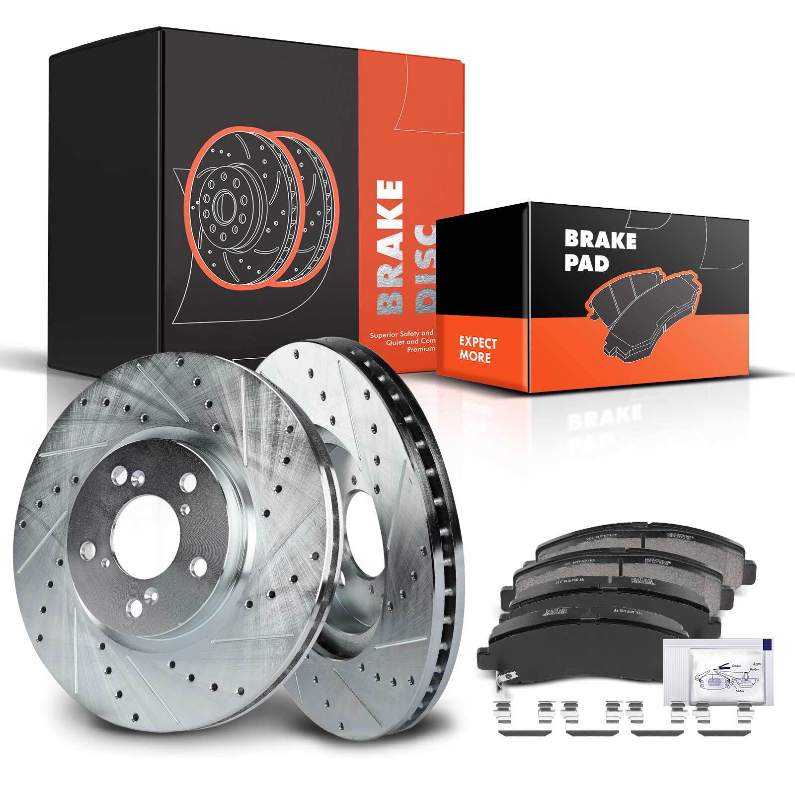 6x Drilled Brake Rotors for Honda Ridgeline 2006-2011 V6 3.5L Front ...