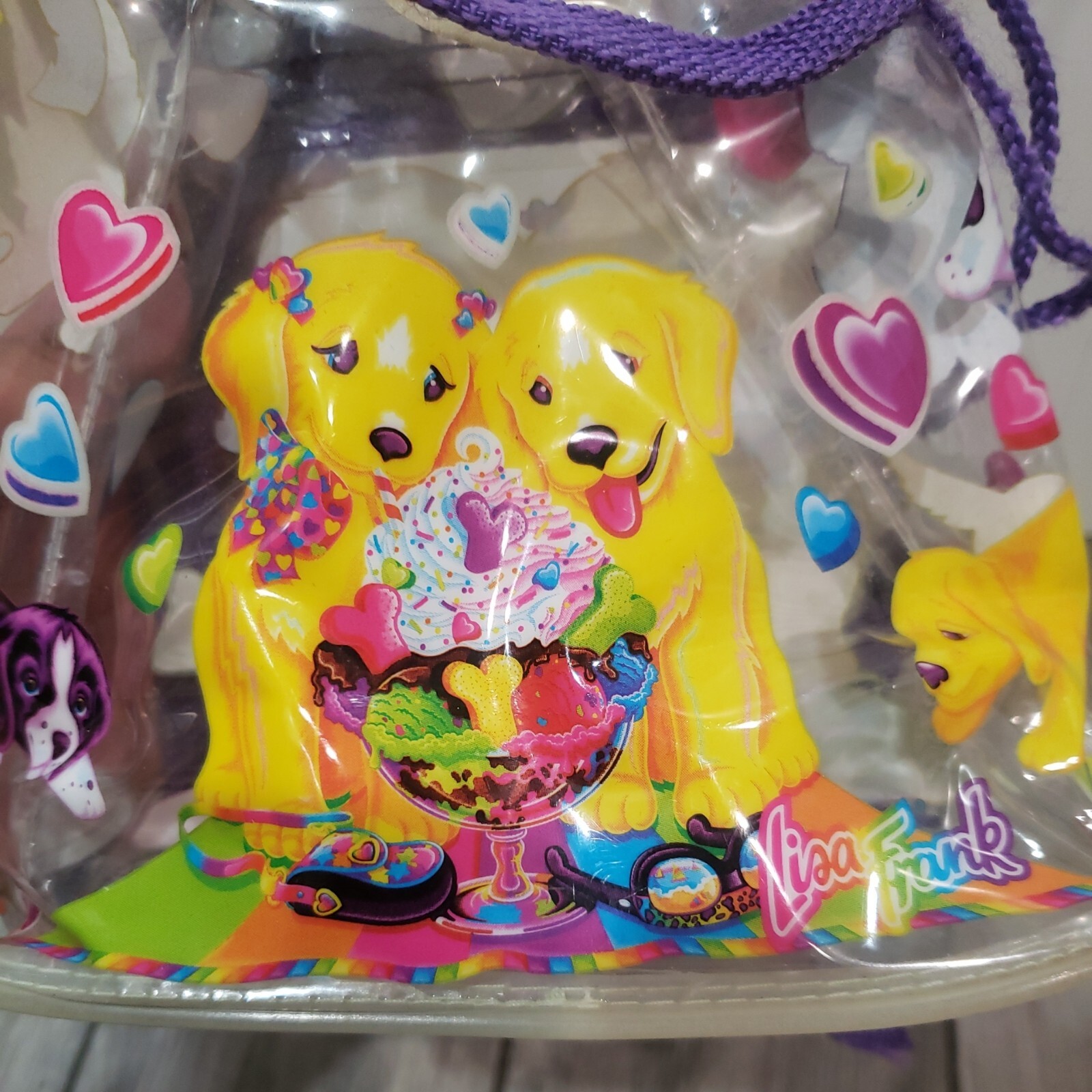 LISA FRANK Vintage 1990s Backpack Clear Glow Spotty D… - Gem