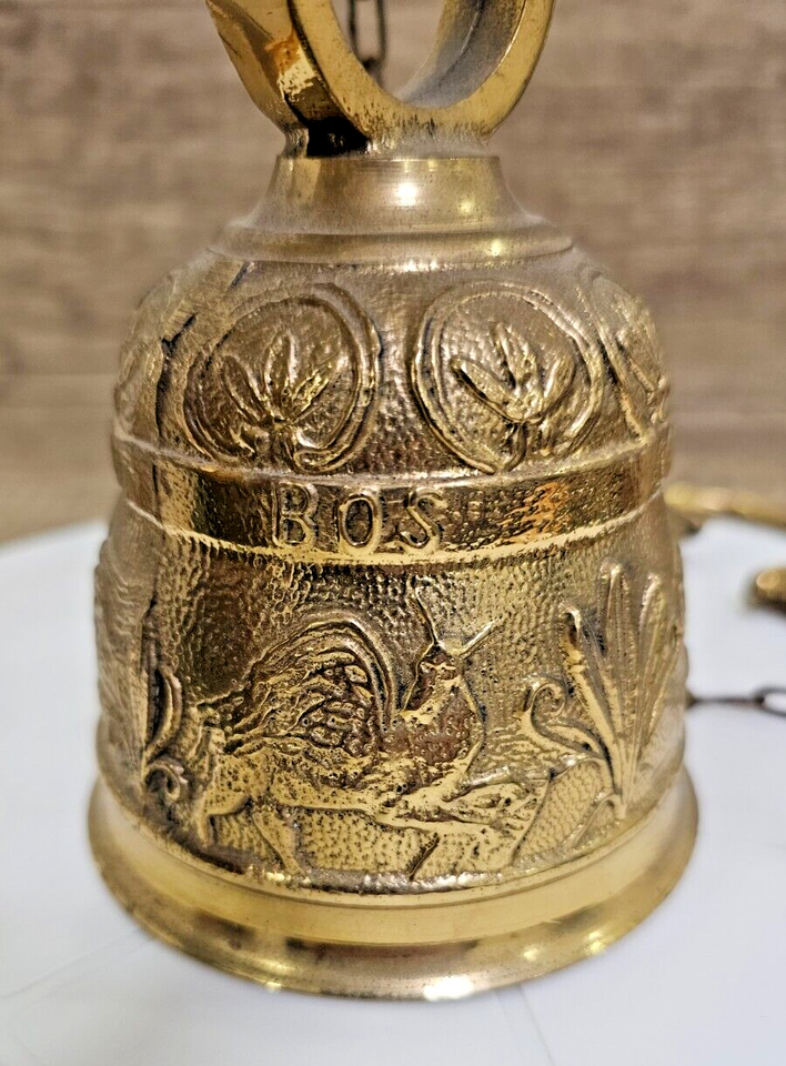 Vintage Decor Heavy Brass Door Bell Angel Inscribed - "LEO-AQUILA ...