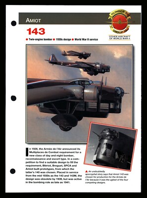 "AMIOT 143" Aircraft of World Spec Sheet WWII 13.59 | eBay