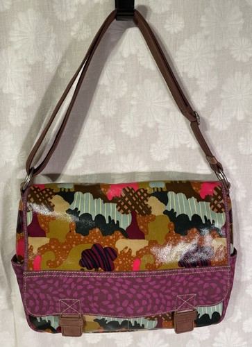 FOSSIL KEY-PER CANVAS HOBO CROSSBODY LARGE MESSENGER BAG NICE | eBay