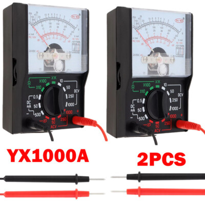 2x Analog Multimeter Voltmeter Ammeter Ohmmeter Tester Meter OHM Volt ...