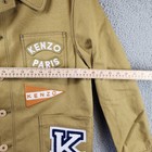 KENZO Sailor Workwear Jacket Men's S Khaki Collared Long Sleeve Button ...