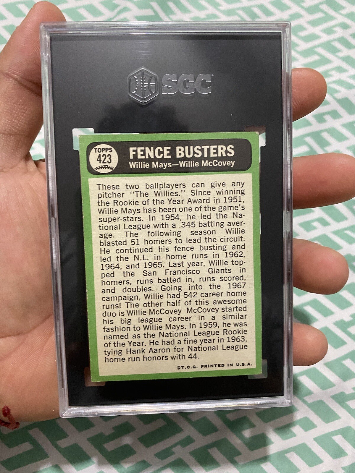 1967 Topps Fence Busters Willie Mays And Willie McCovey #423 SGC 2.5 | eBay