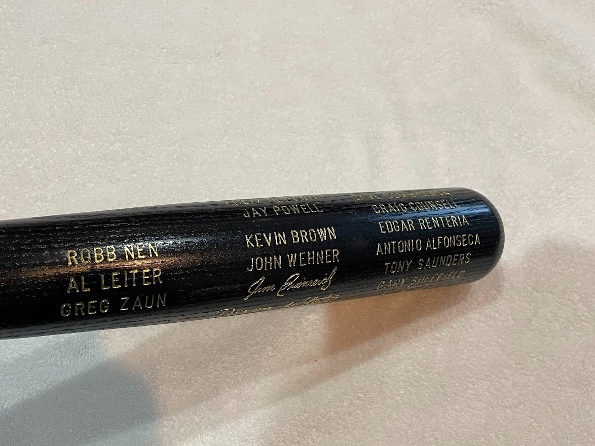 RARE Florida Marlins 1997 World Series Black Bat, Gary Sheffield, Edgar ...