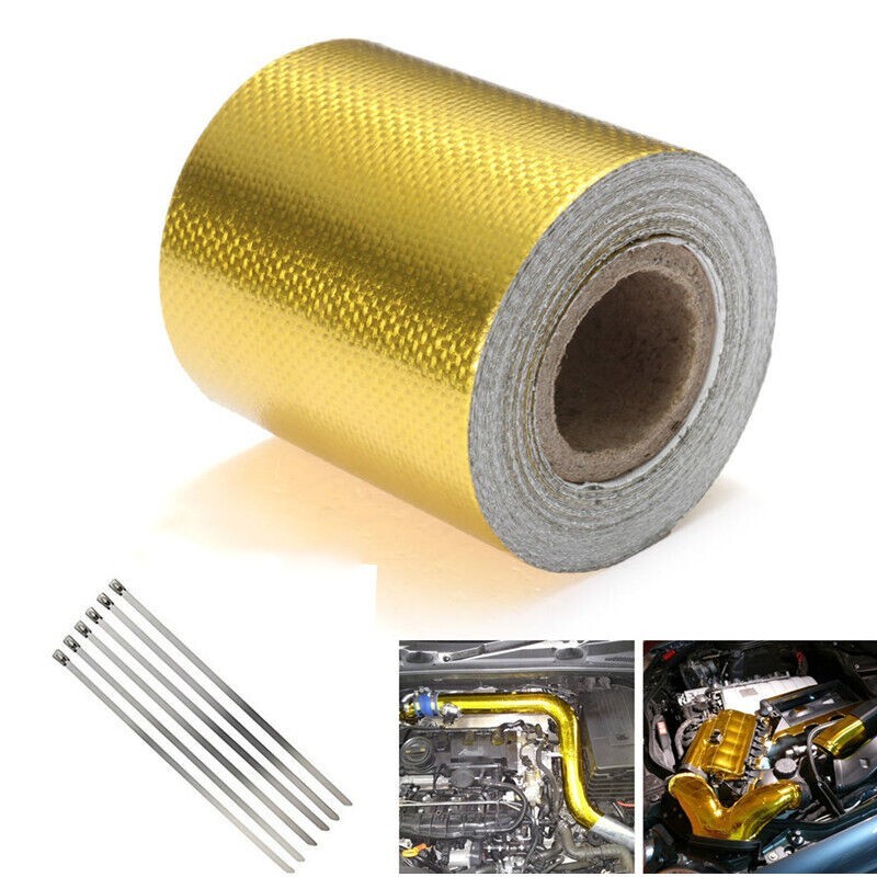 16'Car Roll Self Adhesive Reflective Gold High Temperature Heat Shield ...