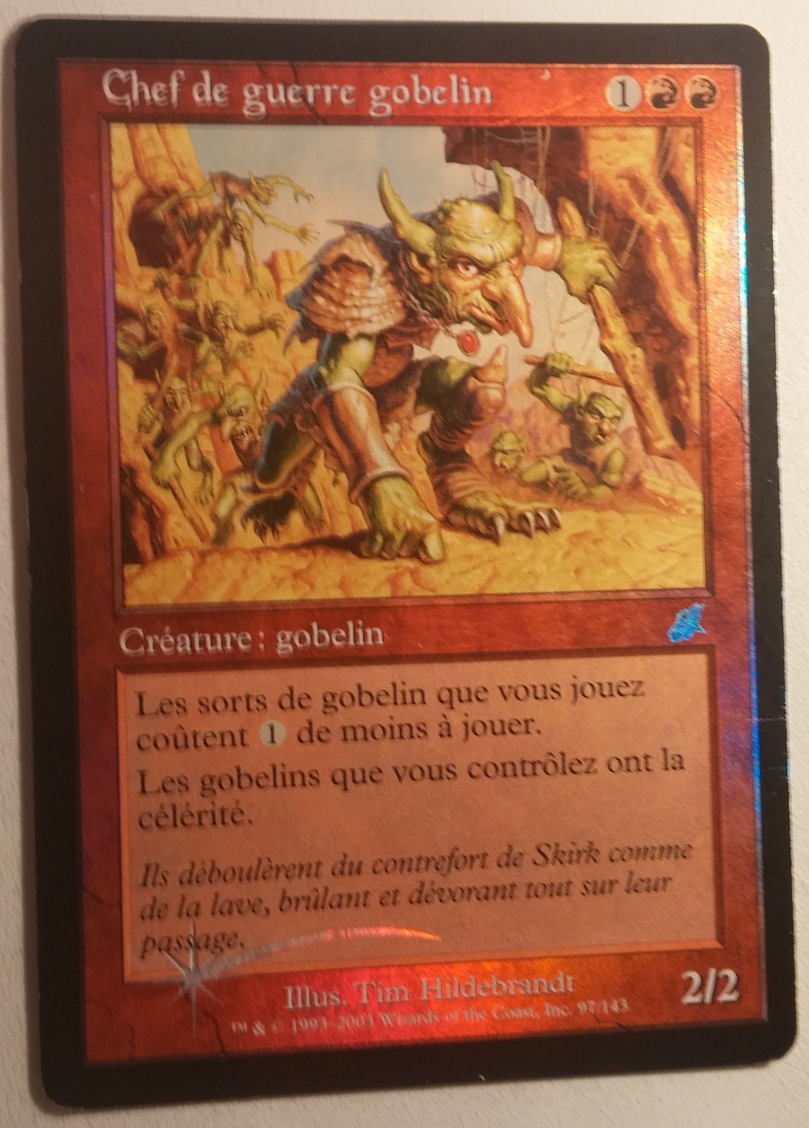 VF FOIL PREMIUM Goblin Warlord - French Goblin Warchief - Magic mtg ...