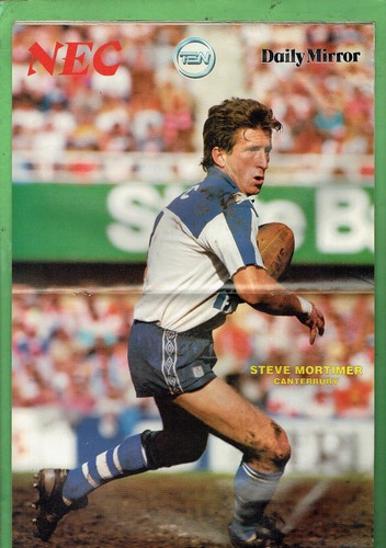 #HH1. RUGBY BIG LEAGUE MAGAZINE 3-9/9 1986, STEVE MORTIMER- CANTERBURY ...