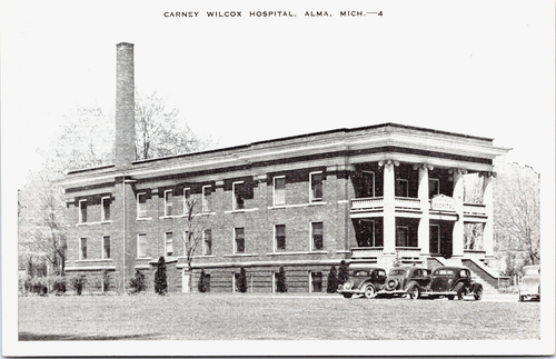 VTG Linen Postcard - White Border - Carney Wilcox Hospital, Alma ...