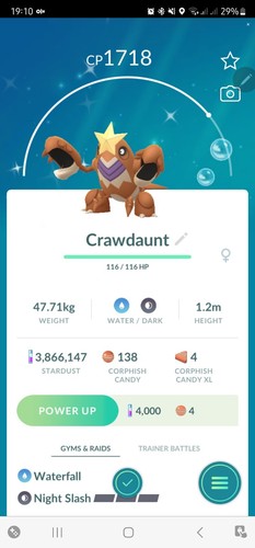 Shiny Crawdaunt ( Corphish Evolution ) Pokemon Trade Go | eBay