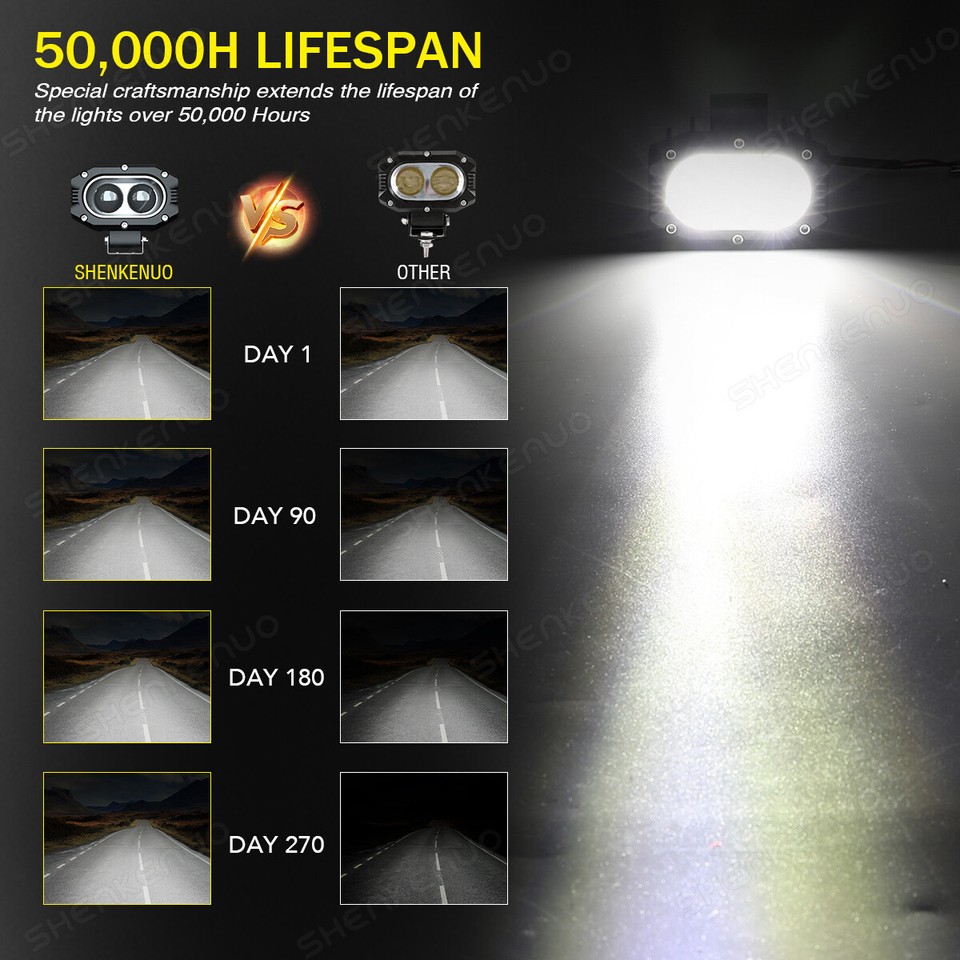 4'' LED Headlight Fit Caterpillar Skid Steers Excavator Forklift Light ...