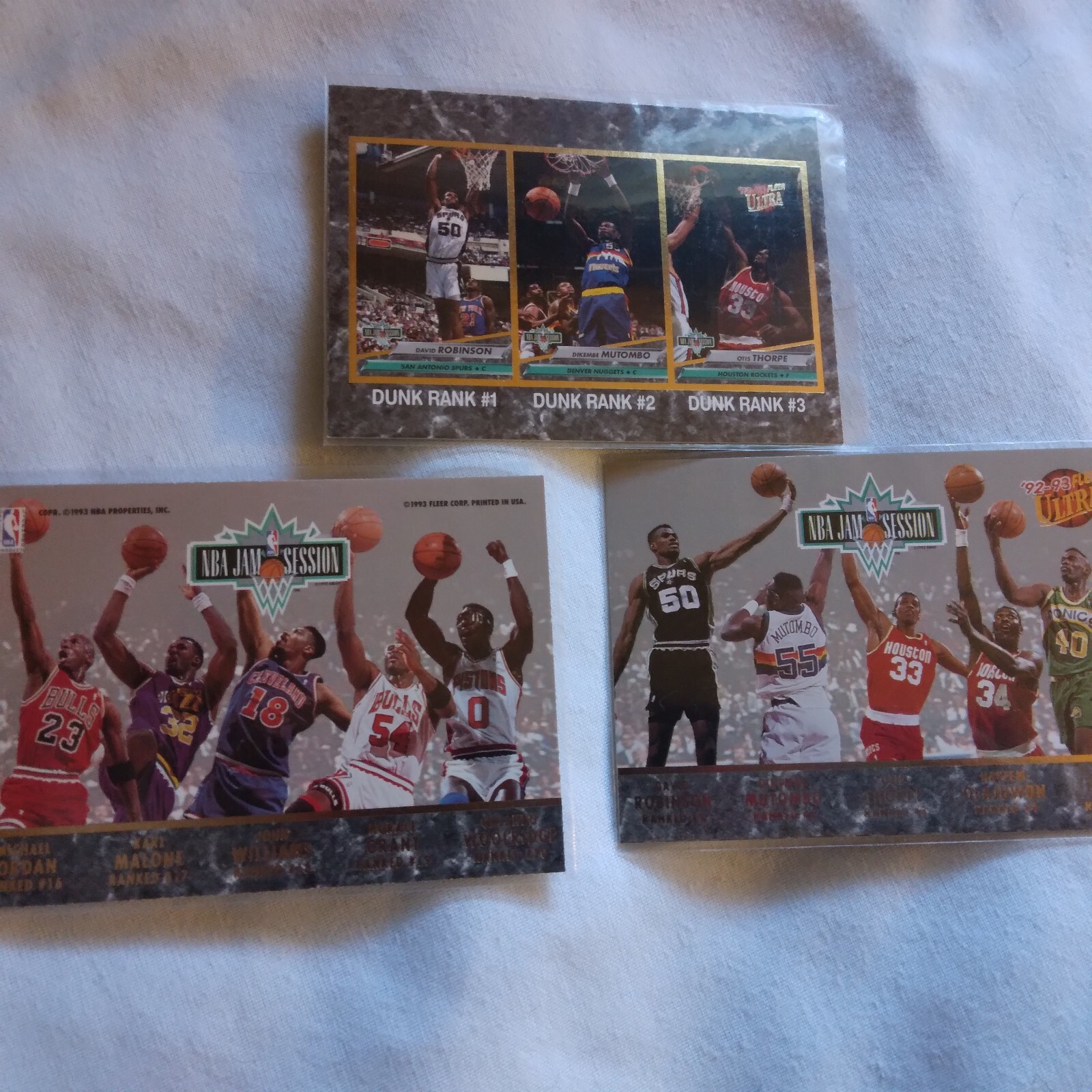 1992-93 Fleer Ultra NBA Jam Session Cassette Insert Robinson Olajuwon ...