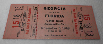 1949 Florida Gators vs. Georgia Bulldogs Gator Bowl Rare Football Full ...