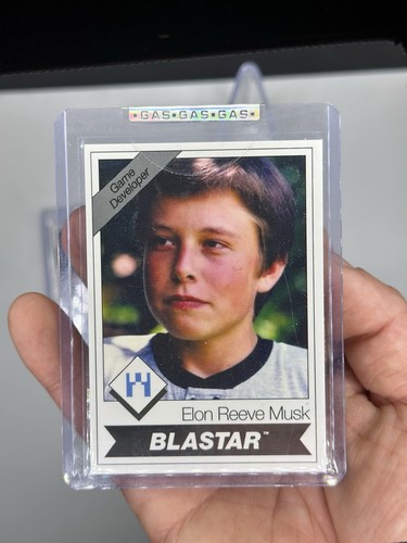 Elon Musk Child G.A.S. Trading Card “BLASTAR" 1984 Game NTWRK Rookie ...
