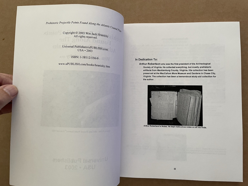 2003 PREHISTORIC PROJECTILE POINTS Found Atlantic Coastal Plain Book ...