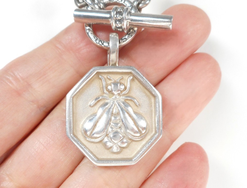 SLANE & SLANE Sterling Silver BEE Pendant and Two Necklaces ~ Pearl ...