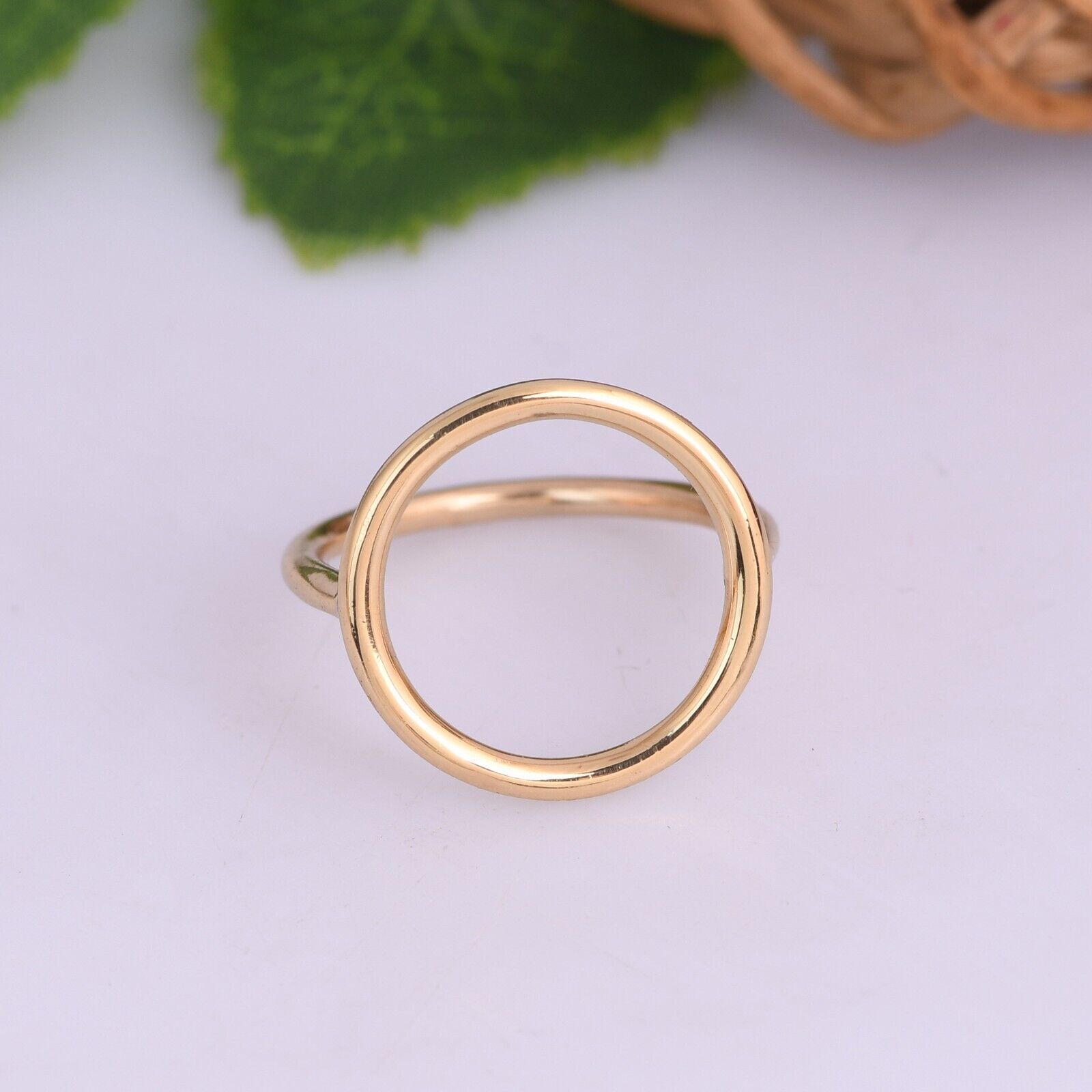 18K Gold Plated Open Circle ring, Perfect Gift For Girlfriend, Big ...