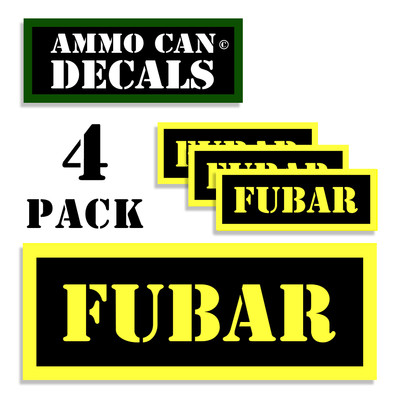FUBAR Ammo Can Label 4x Ammunition Case stickers decals 4 pack YW MINI ...