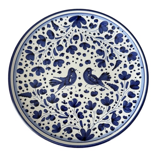 Deruta Arabesco Blue Round Serving / Wall Hanging Plate With Birds 10 ...