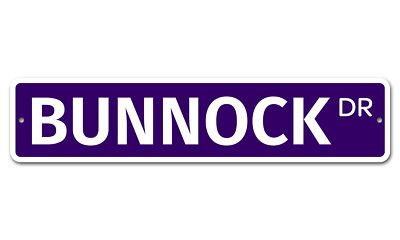 5483 SS Bunnock 4" x 18" Novelty Street Sign Aluminum | eBay