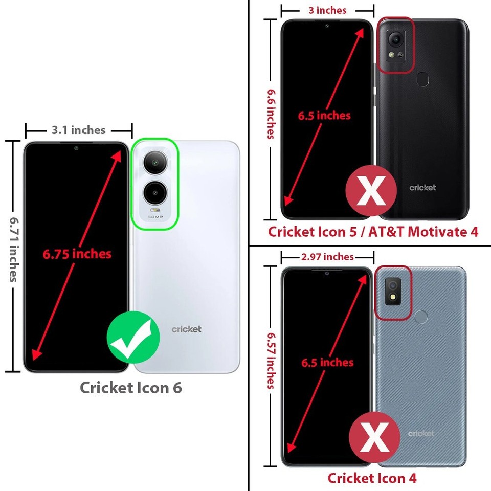 For Cricket icon 6/AT&T Verge Phone Case Card Holster W/Stand Belt Clip ...