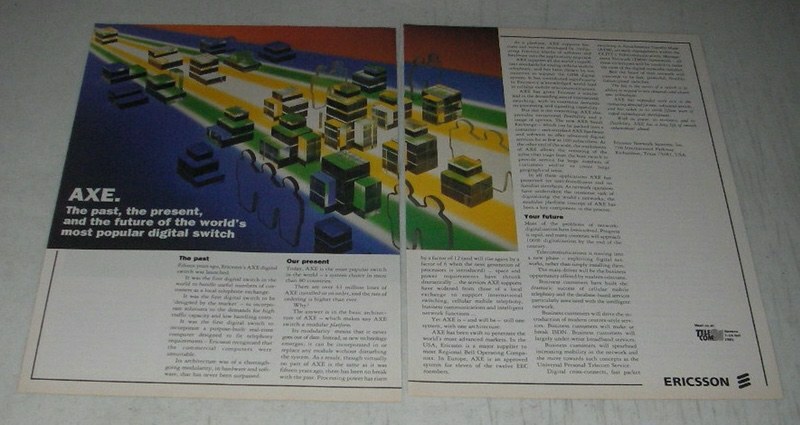 1991 Ericsson AXE Digital Switch Ad - The past, the present, and the ...