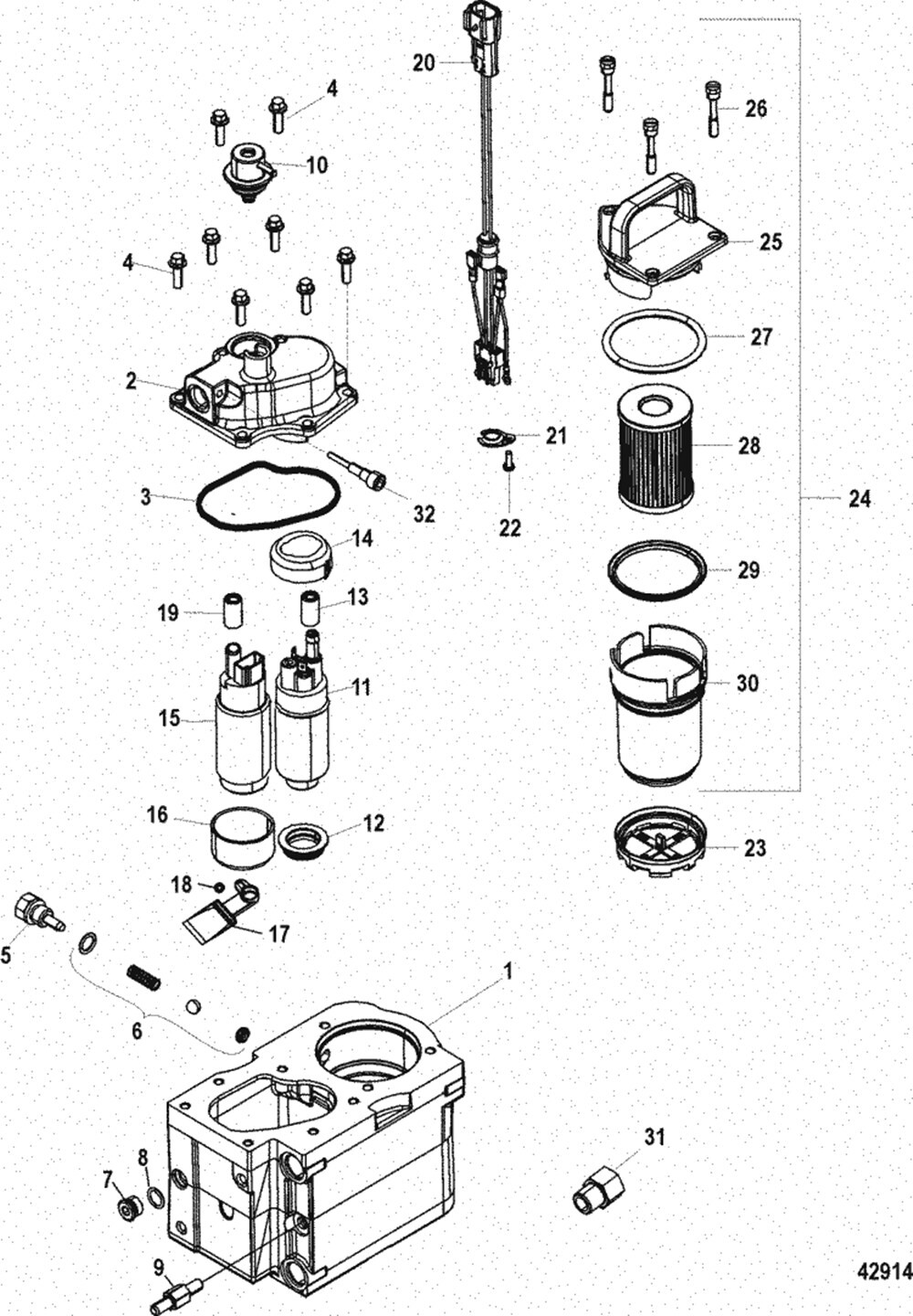 Gen 3 Cool Fuel Filter Kit for Mercury MerCruiser 35-8M0093688 and ...