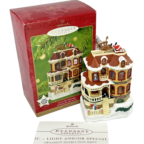 Hallmark UP ON THE HOUSETOP Magic Keepsake Ornament 2001 w/ Light ...