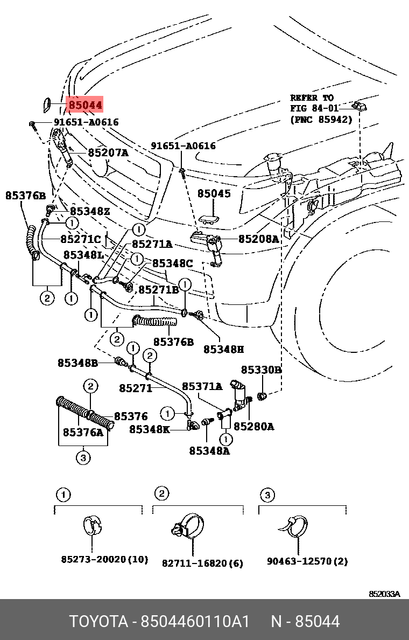Original headlight washer nozzle cover 8504460110A1 for TOYOTA 85044 ...